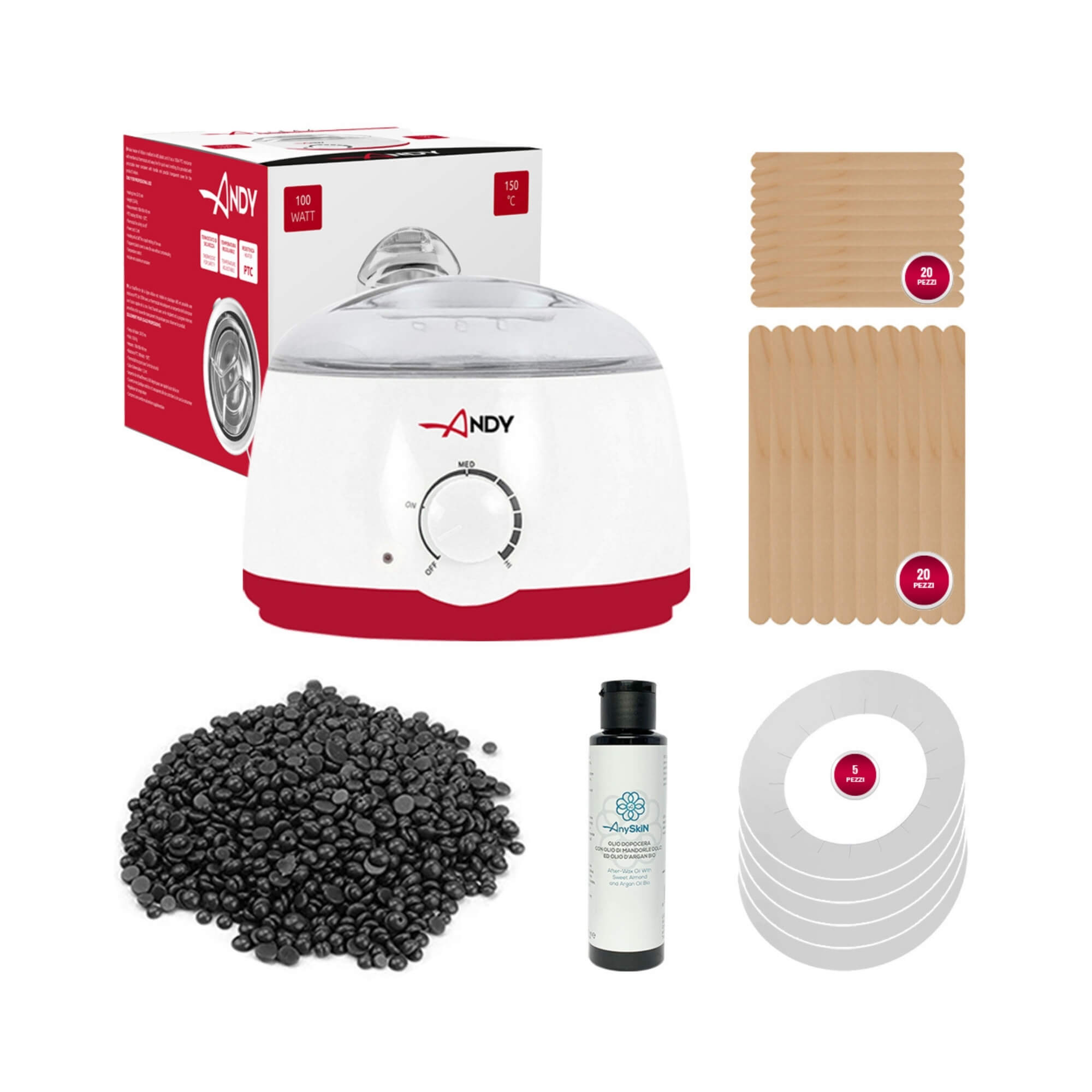 Kit Depilazione Scaldacera Professionale, Cera Chicchi, Olio Post Epil ...